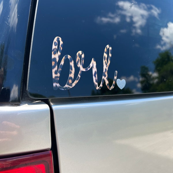 Leopard Print Monogram, Monogram Car Decal, Monogram for Phone, Laptop ...