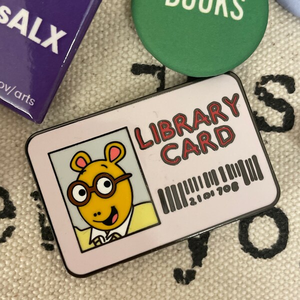 Library Card Pin | Bookworm Enamel Pin | Bookish Pin | Gifts for ...