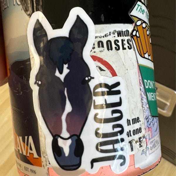 Custom Horse Head Sticker With Name Waterproof Vsco Laptop Water Bottle ...