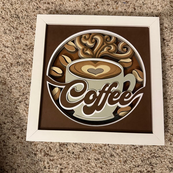 Coffee Shadow Box Svg, Shadow Box Svg, Coffee Svg, Cricut Svg, Card ...