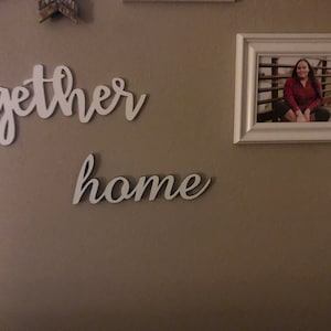 Home Wood Word, Scroll Cut Word, Home Sign, Home Cutout, Cursive Home ...