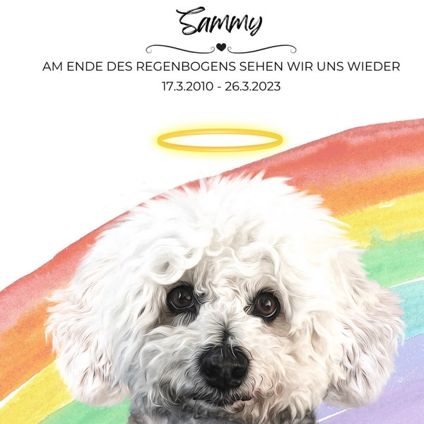 In Memory of Dog Portrait From Photo DIGITAL DOWNLOAD Pet Memorial Gift ...