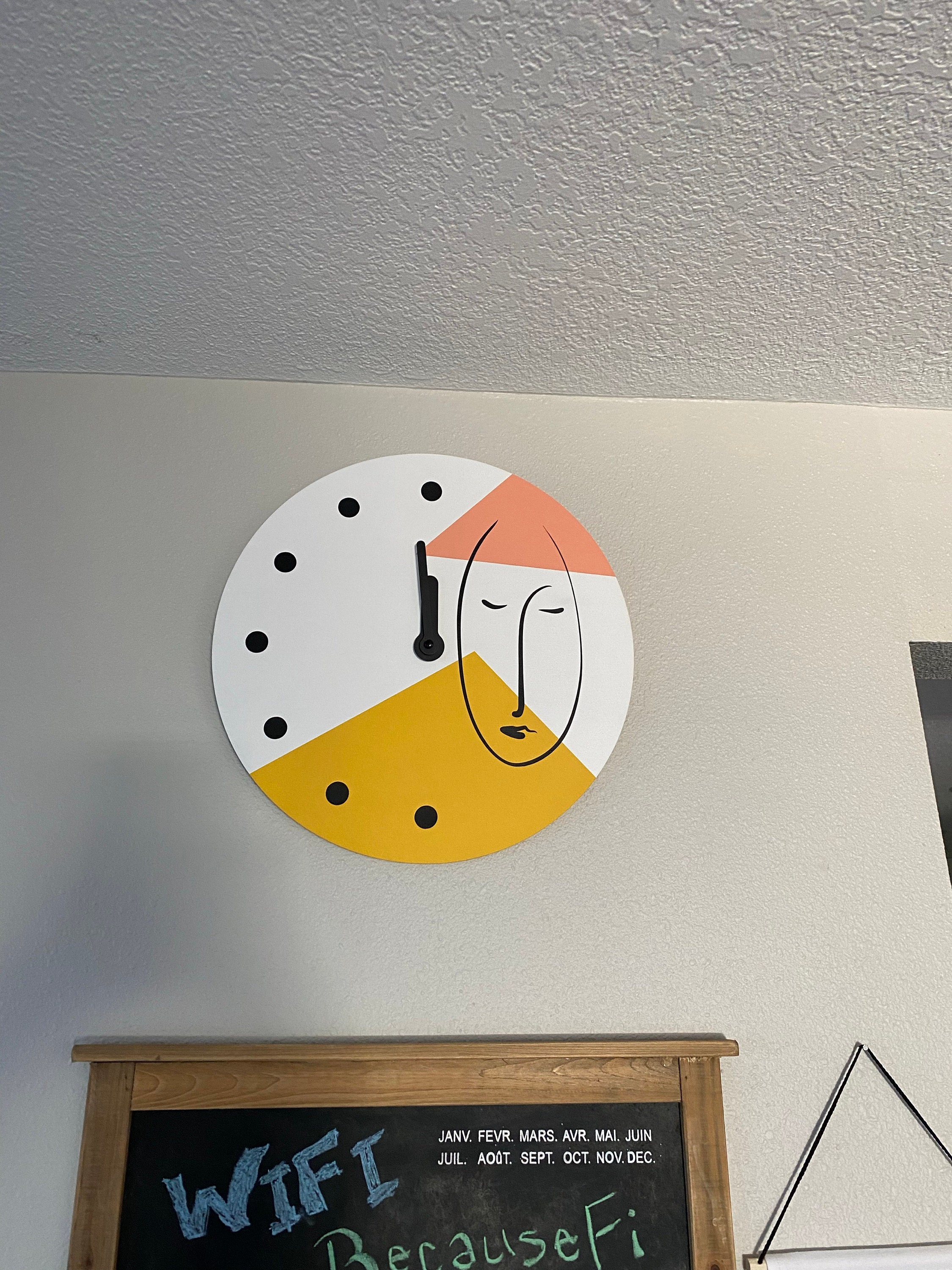 Abstract One Line Face Wall Clock Minimalist Colorful Wall | Etsy