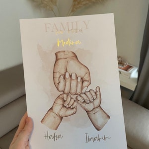 Our Family Holding Hands Big Family Watercolor Print Poster - Etsy Canada