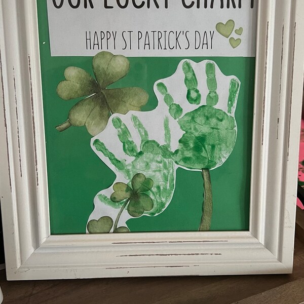 St Patrick's Lucky Charm Handprint Art Craft, Printable St Patrick's ...