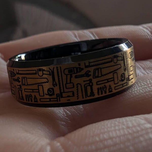 Pilot Flyer Airman Wedding Ring, Airplane Fighter Jet Engine Ring ...