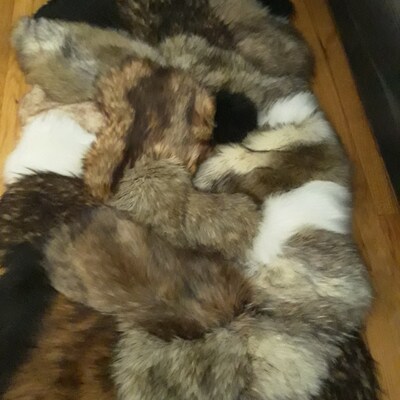 Fur Rug Patchwork Pieced Fur 100% Animal Friendly Sumptuous One of a ...
