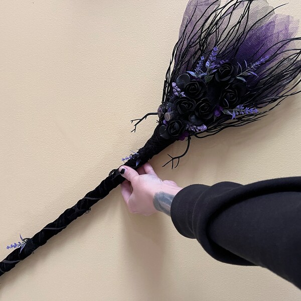 Victorian Style Witches Broom With Lucky Key and Old World Adornment ...