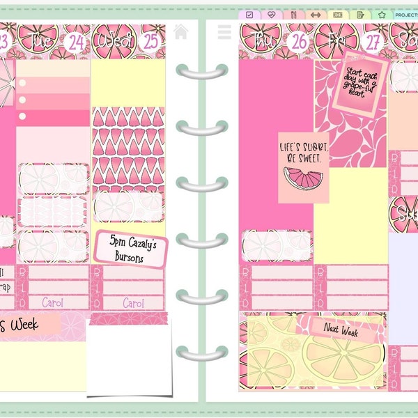 Cathy Vintage Weekly Digital Planner Stickers | Goodnotes Planner ...