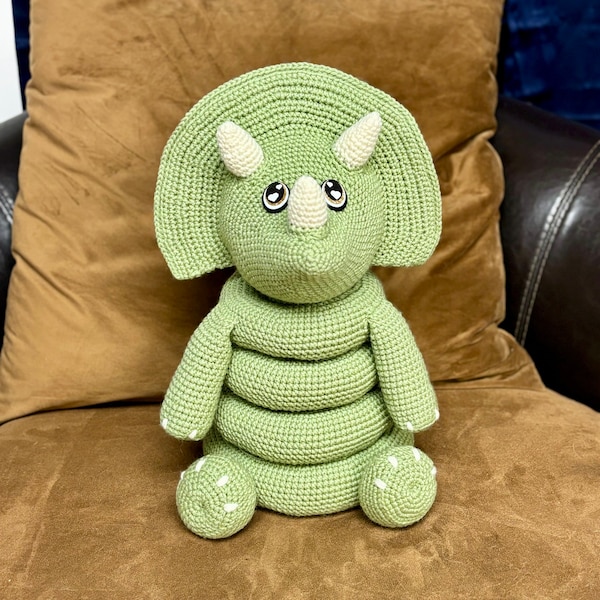 Triceratops and Stegosaurus Dino Stacking Toy Crochet Pattern Bundle ...