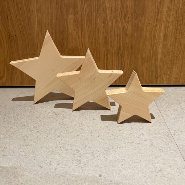 Holzstern aus Eichenholz zum Hinstellen I handgefertigt in Bayern I XXL Deko Stern Holz I ...