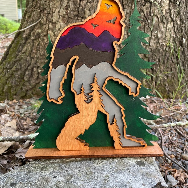 Layered Bigfoot SVG File for Glowforge | Sasquatch SVG File | Bigfoot ...