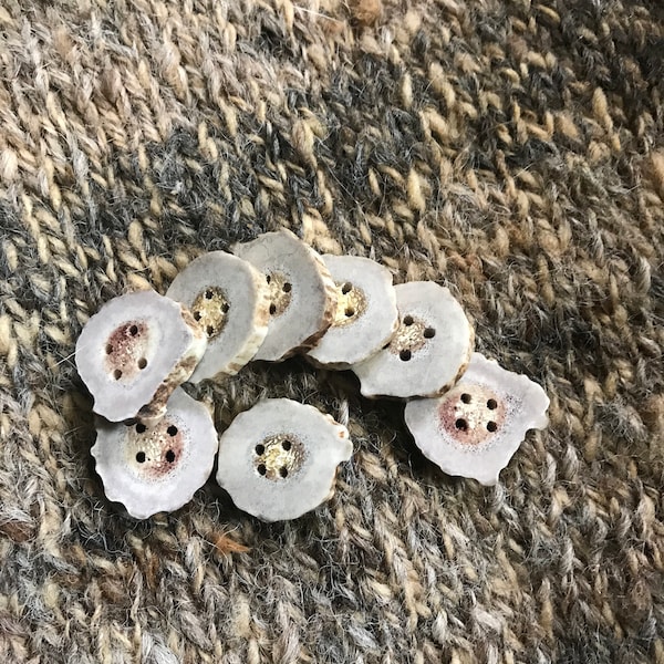 Antler Buttons, 4 Ct. Medium Lg. Natural Deer Antler Bone Buttons ...