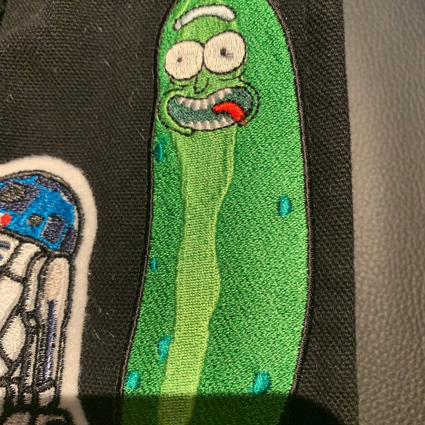 Pickle Rick Patch (4.5 Inch) Fully Embroidered Iron/sew-on Badge TV ...