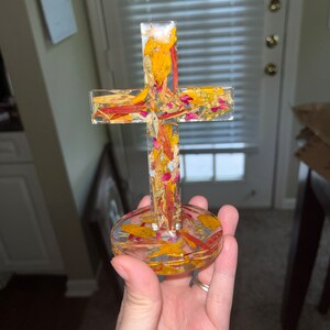 Funeral Flower Petal Memorial Cross Epoxy Memorial Flower - Etsy
