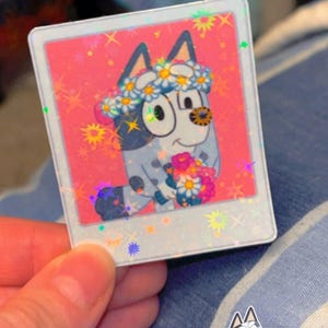 Bluey Friends Holographic Sticker Water Resistant Sticker Water Bottle ...