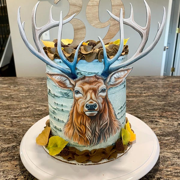 Stag Wafer Topper - Edible Cake Decorations - Birthday, Anniversary - Etsy