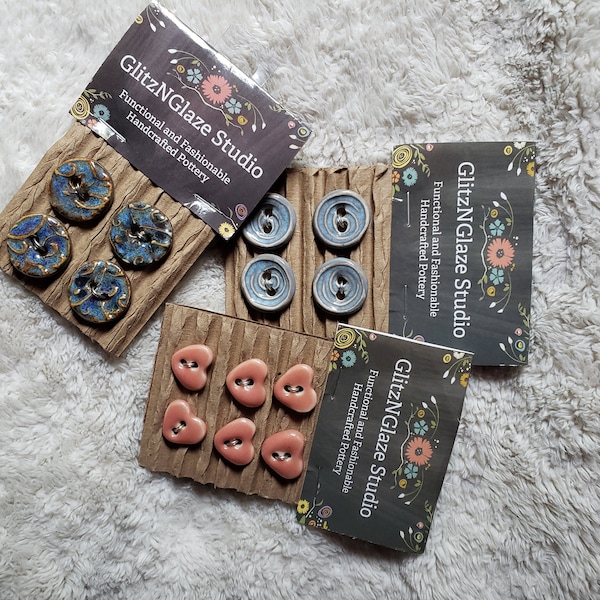 Handmade Ceramic Buttons – Textured Spiral Design, Knit Accent - Etsy