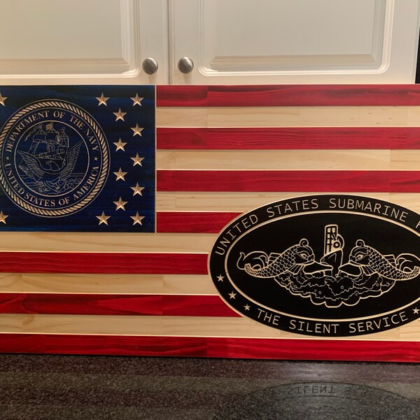 US Navy Submariner American Rustic Flag - Etsy