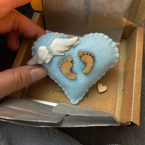 Baby Loss Heart Memory Box, Twin Miscarriage Remembrance, Personalised ...