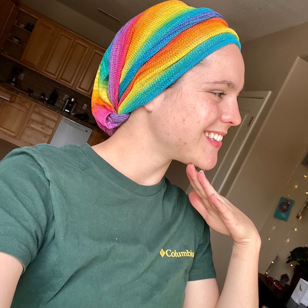 USA Rainbow +other Colors Turban Wrap -full Head Coverage for Hair Loss ...