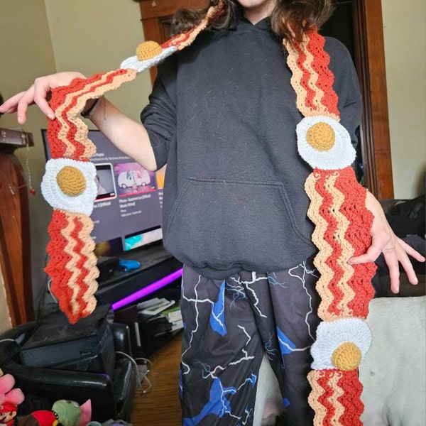 Bacon and Egg Scarf - Crochet Pattern PDF - Etsy