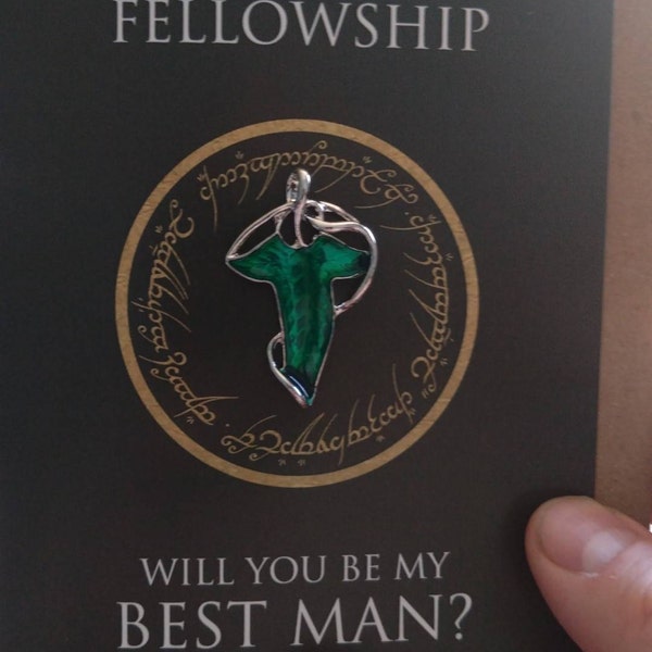 Will You Be My Groomsman Card With Keepsake Elf Leaf Pin, Fellowship ...