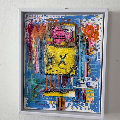 Graffiti Slap Stickers on Priority Mail Label. Block Print. - Etsy