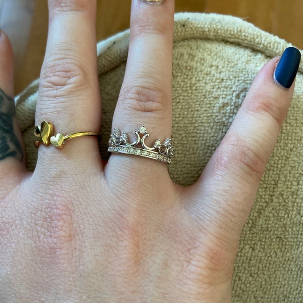 The Quinn. Sterling Silver 925 Queen Crown Ring - Etsy