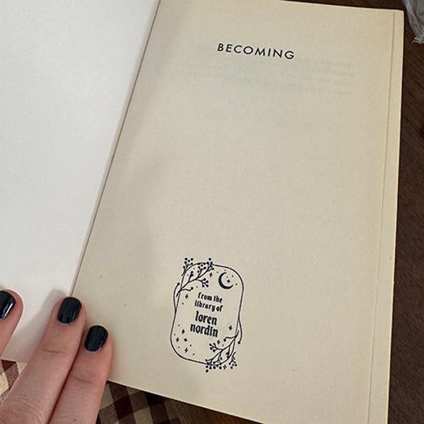 Custom Moon Embosser Book Stamp | Personalized Ex Libris | Wood and ...
