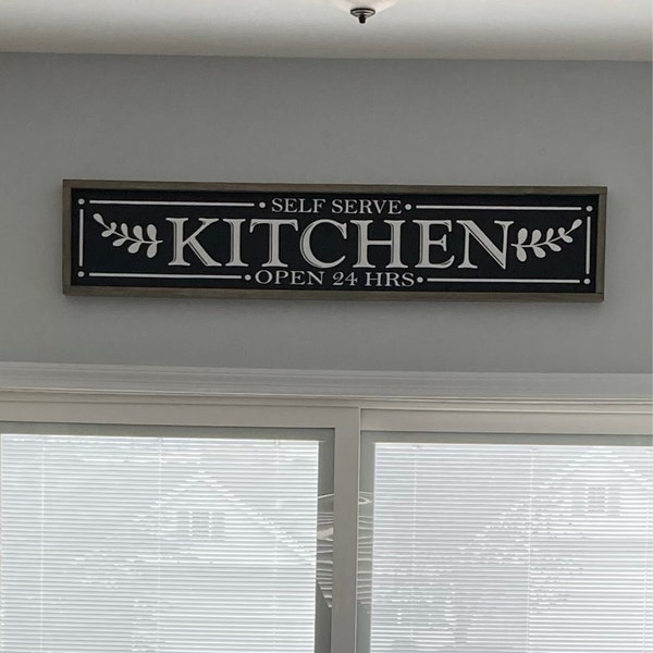 Farmhouse Kitchen Sign - Rustic Kitchen Decor - Self Serve Kitchen Sign ...