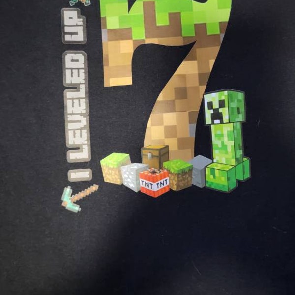 Minecraft Birthday Shirt - 7 - Etsy