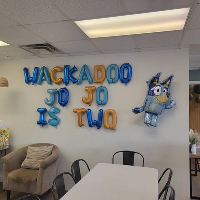 Wackadoo Custom Name is Two Bluey Balloon Banner Bluey Themed Birthday ...