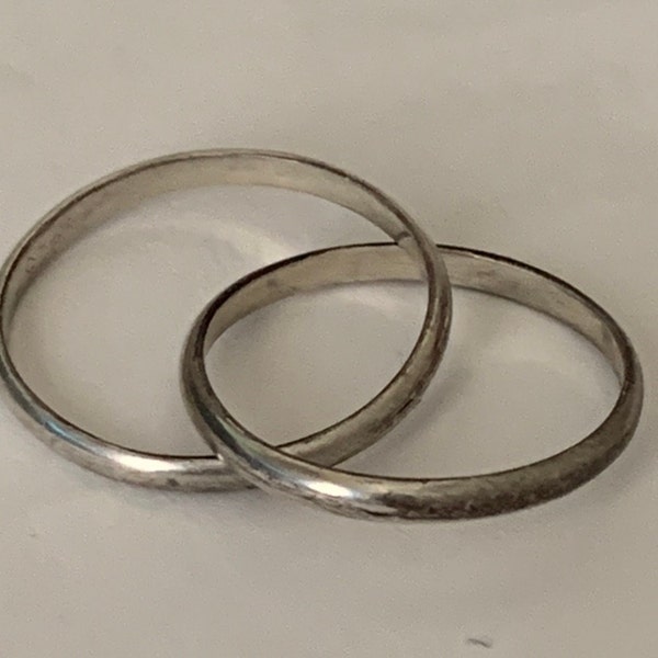 Interlocked Rings Sterling Silver 2 Rings Half Round 2mm X 1mm Thick ...