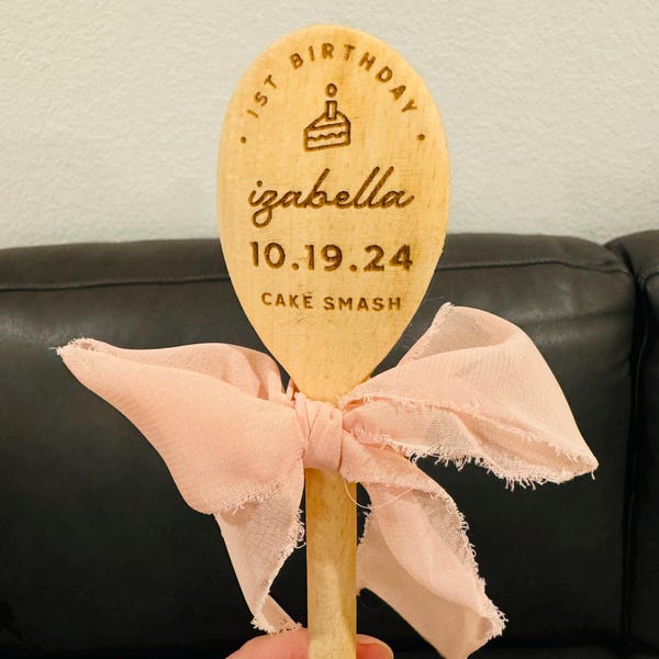 First Birthday Cake Smash Spoon First Birthday Photo Prop Personalized ...