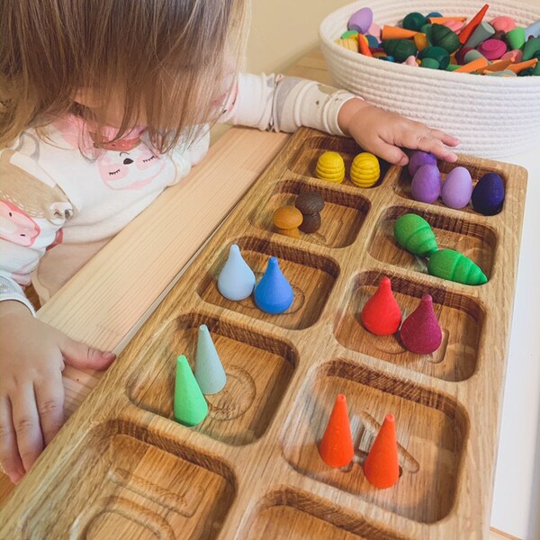 Montessori Sorting Tray Educational Materials Loose Parts Play Home ...