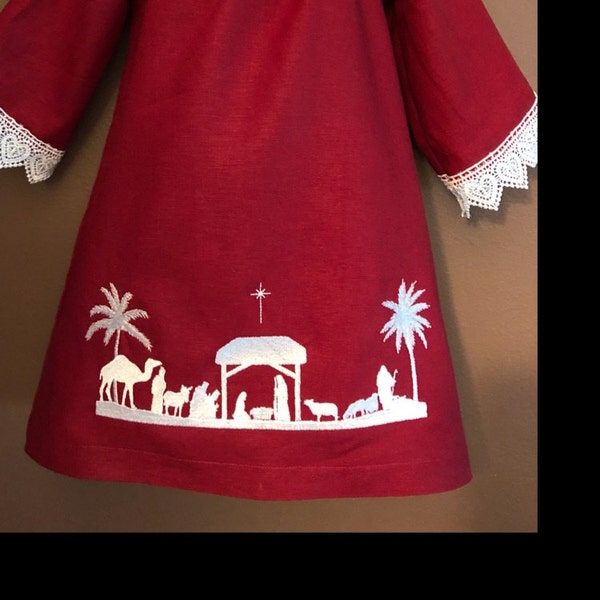Winter Nativity Christmas Embroidery Machine Design - Etsy