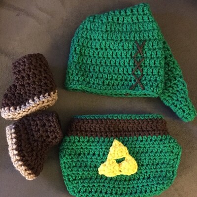 CROCHET PATTERN Newborn Size Legend of Zelda Link Crochet Elf Hat and ...