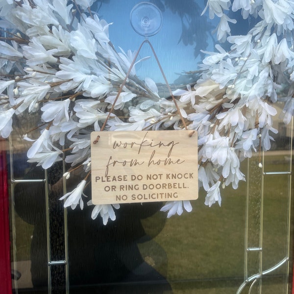 Working From Home Sign, Do Not Disturb Sign, Do Not Ring Doorbell, Do ...