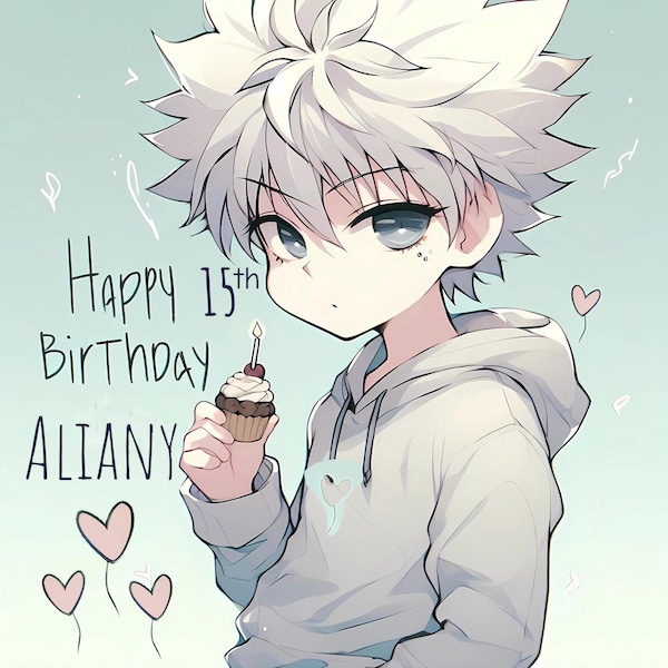 Anime Birthday Card: Printable Fan Art (digital Download) - Etsy