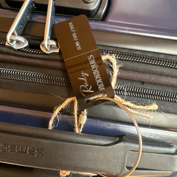 Custom Luggage Tag | QR Code | 6mm in Matte Black | Personalized ...