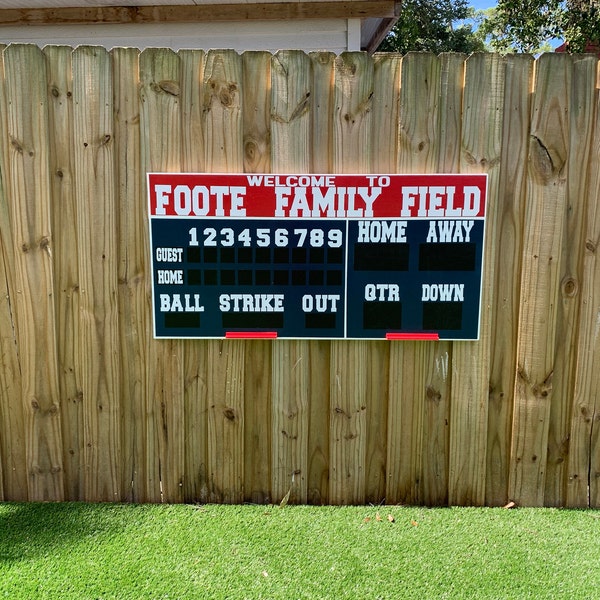 16”x32” | Medium Chalkboard Baseball Scoreboard With Chalk Tray - Etsy