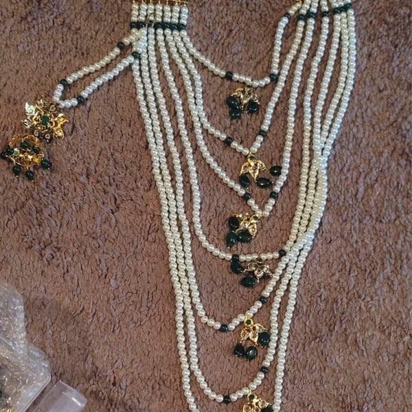 NS170 Chandan Haar - Hyderabadi Jewelry - Indian Long Mala - Gold ...