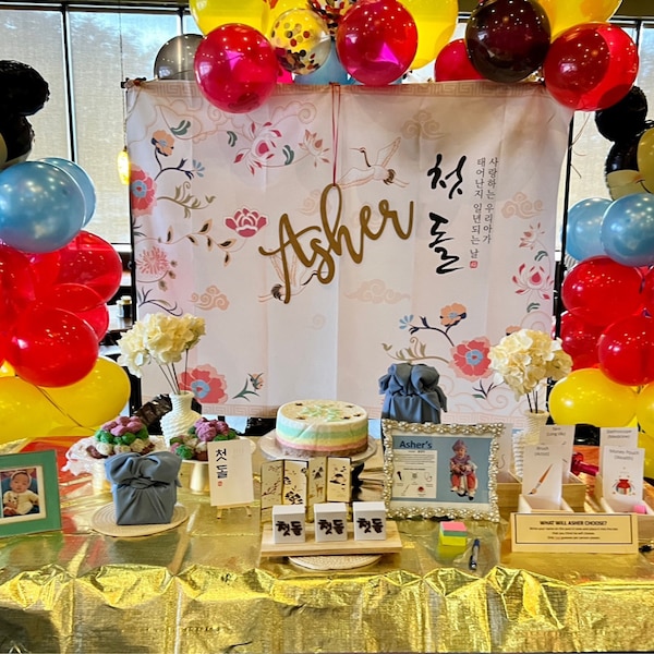 DIY Korean Dohl Bojagi Set, Dohl Party Table Decoration, Modern ...