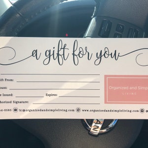 Simple Black and White Script Gift Certificate Template printable Gift ...