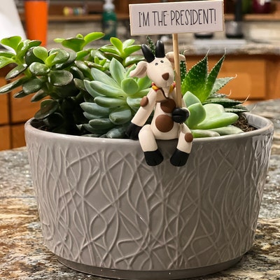 Dog Pot Sitter Dog Figurine Dog Pot Hugger Dog Plant Pot Sitter Flower Pot Sitter Plant Pot Pal ...