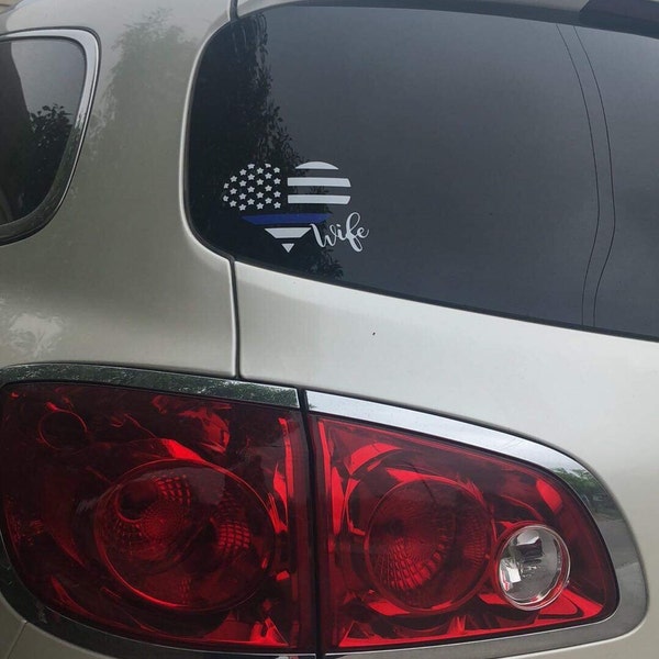 Thin Blue Line Flag Decal, Police Flag, Police Wife, Blue Lives Matter ...