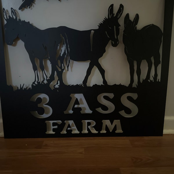 Your Name Custom Metal Farm Donkey Sign - Etsy