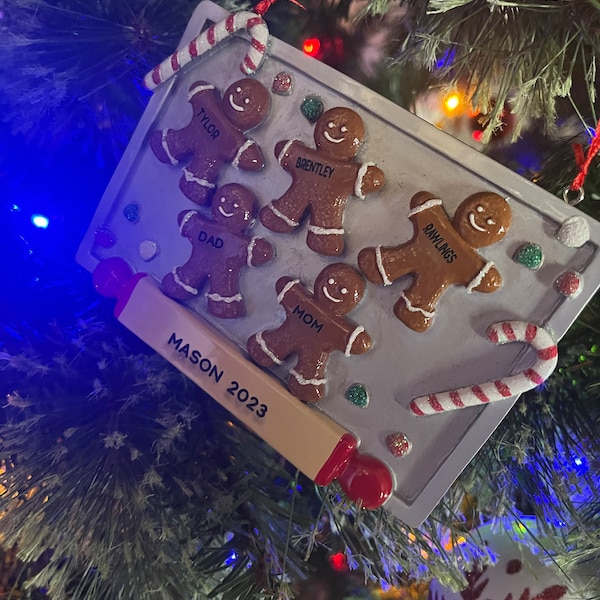 Gingerbread Cookie Tray© Personalized Ornament, Personalized Christmas ...