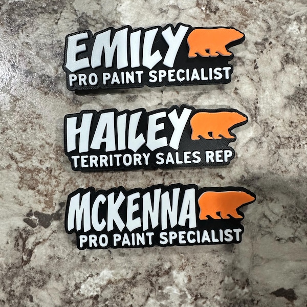 Custom Name Tags With Apron, 3D Printed Name Tag Employee Name Tag - Etsy